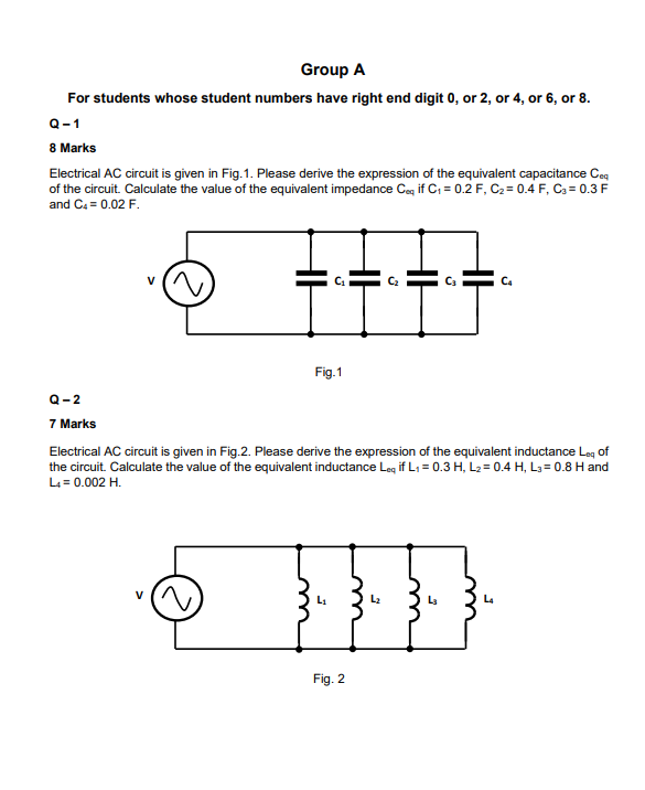 Solved Electrical AC circuit is given in Fig.1. Please | Chegg.com