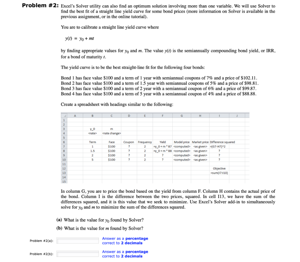 Problem #2: Excel's Solver utility can also find an | Chegg.com