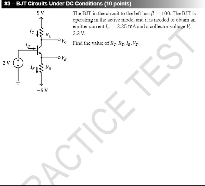 Solved \#3 - BJT Circuits Under DC Conditions (10 points) | Chegg.com
