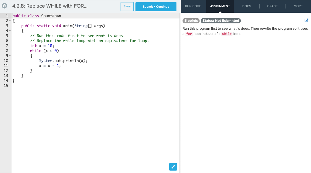Solved 4.2.6: Print the Odds Save Submit + Continue RUN CODE | Chegg.com