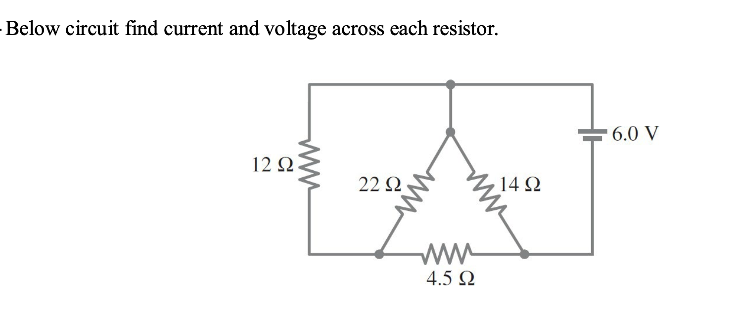 Solved Below circuit find current and voltage across each | Chegg.com