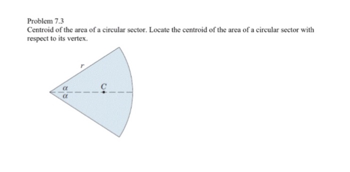 Solved Problem 7.3 Centroid of the area of a circular | Chegg.com