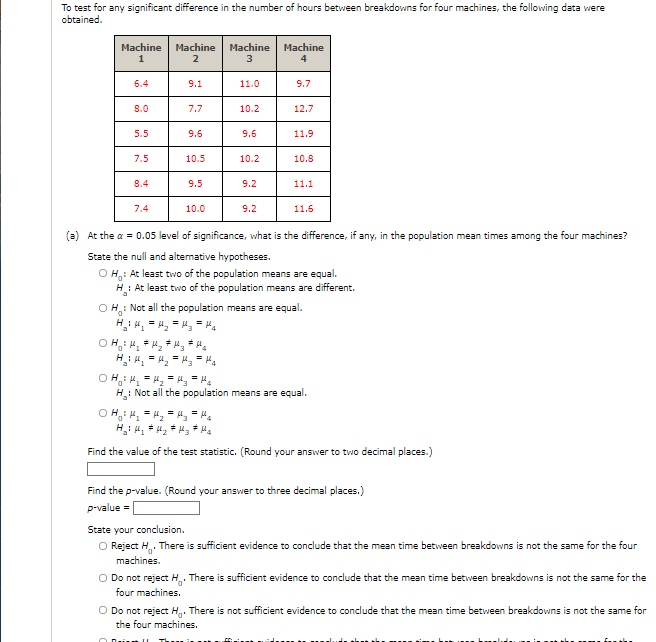 Solved To test for any significant difference in the number | Chegg.com