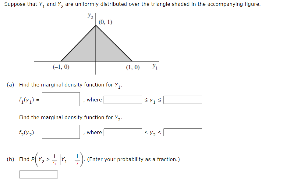 Solved Suppose that Y, and Y2 are uniformly distributed over | Chegg.com
