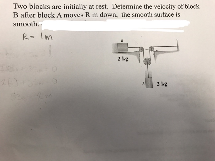 Solved Two blocks are initially at rest. Determine the | Chegg.com