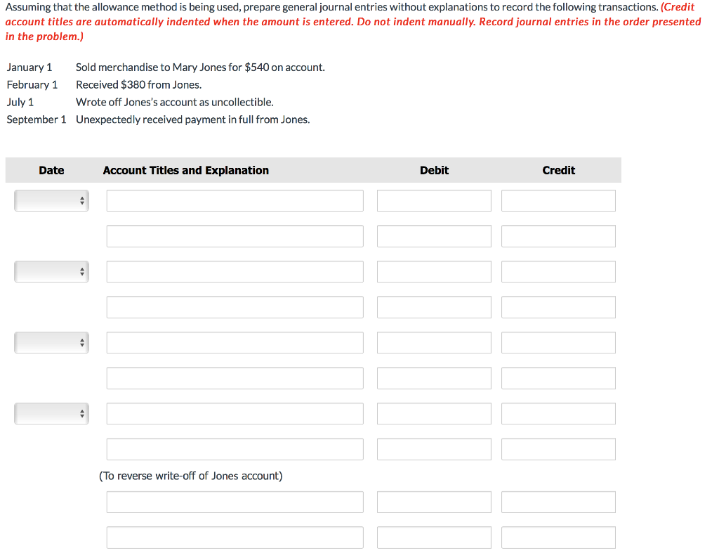Solved Assuming that the allowance method is being used, | Chegg.com