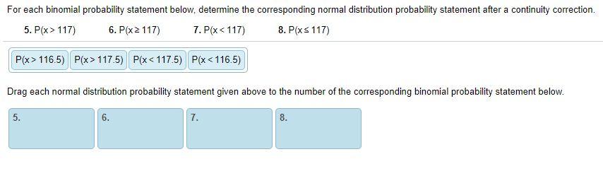 Solved For each binomial probability statement below, | Chegg.com