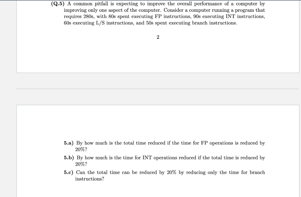 Solved Q.5) A common pitfall is expecting to improve the | Chegg.com