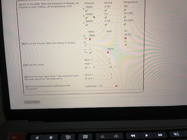 Complete Analysis of a Refrigerator Goal Solve for | Chegg.com