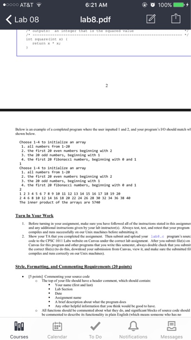 Solved Below is an example of a completed program where the | Chegg.com