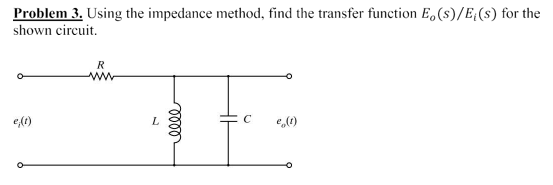 Solved Problem 3. Using the impedance method, find the | Chegg.com