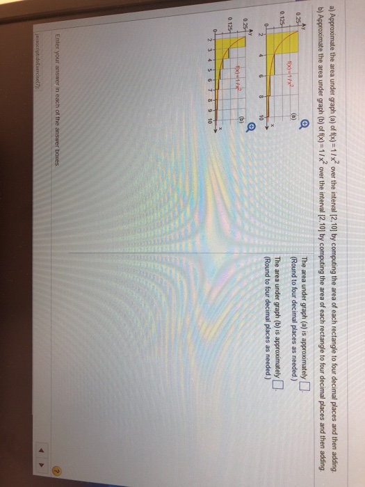 Solved aj Approximate the area under graph (a) of fix)-1/x | Chegg.com