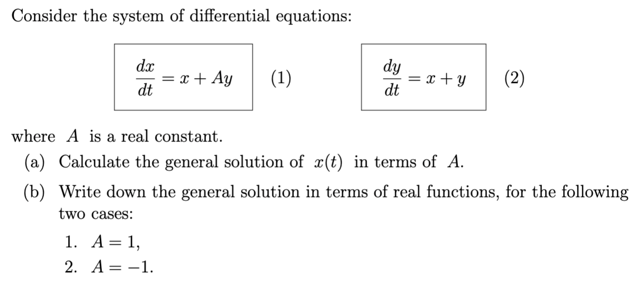Solved Consider the system of differential equations: | Chegg.com