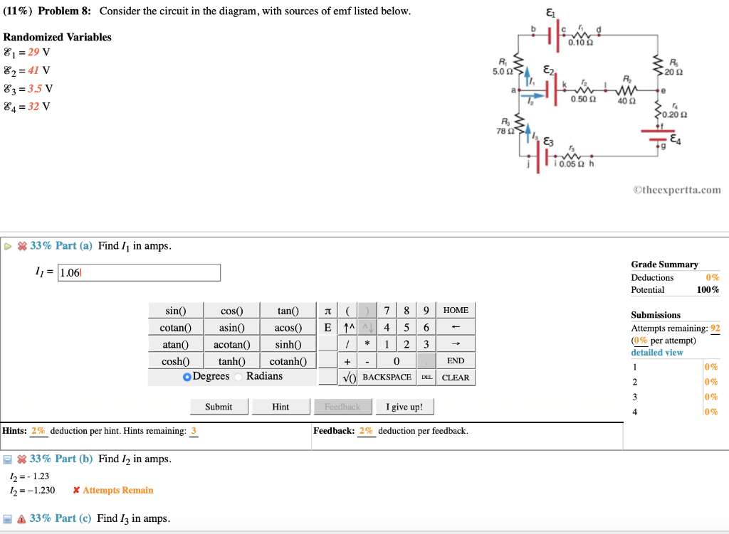 Solved (11\%) Problem 8: Consider the circuit in the | Chegg.com Solved (11\%) Problem 8: Consider the circuit in the | Chegg.com