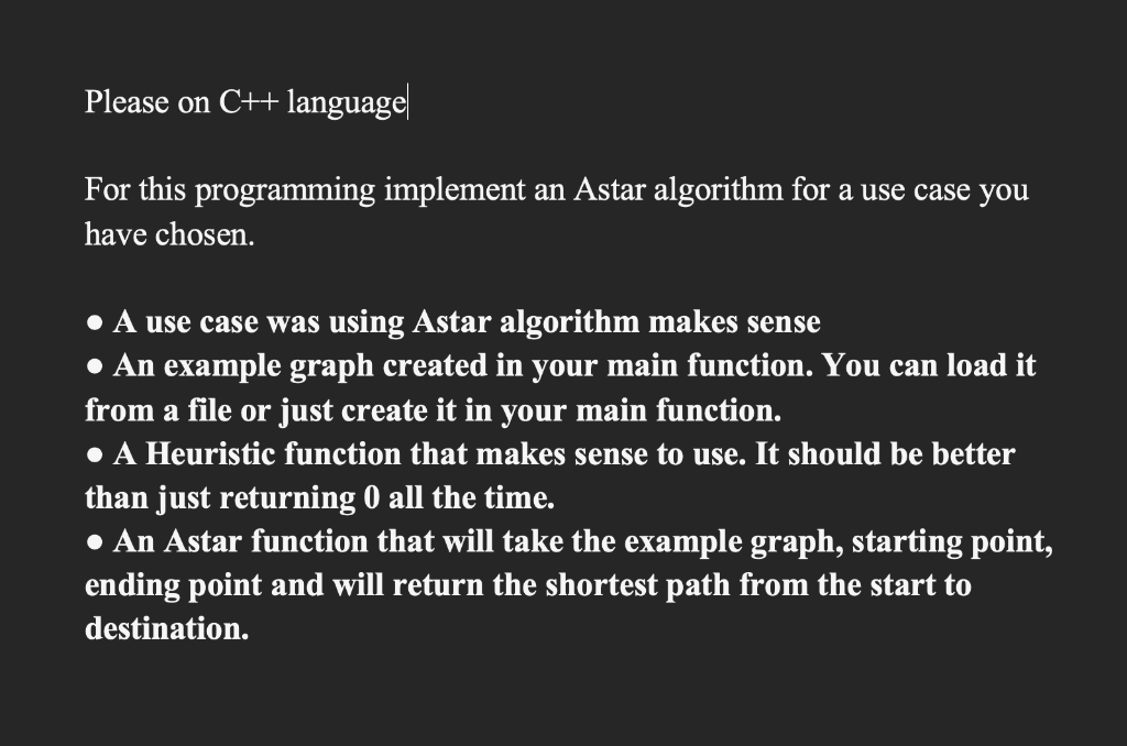 Solved Please on C++ language For this programming implement | Chegg.com