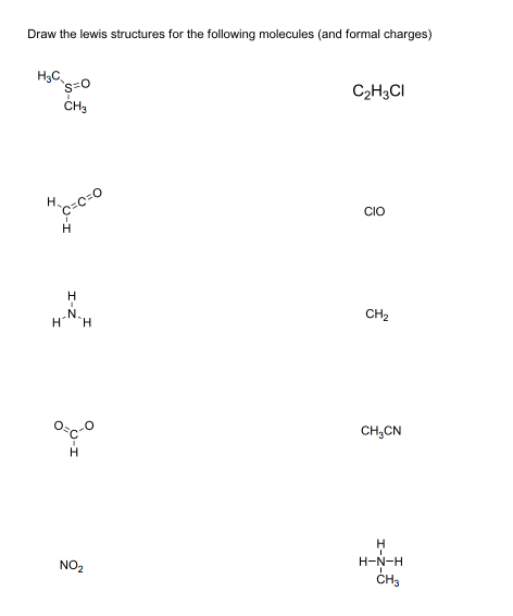 Solved Draw the lewis structures for the following molecules | Chegg.com