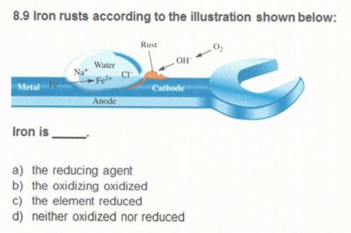 Solved 8.9 Iron rusts according to the illustration shown | Chegg.com