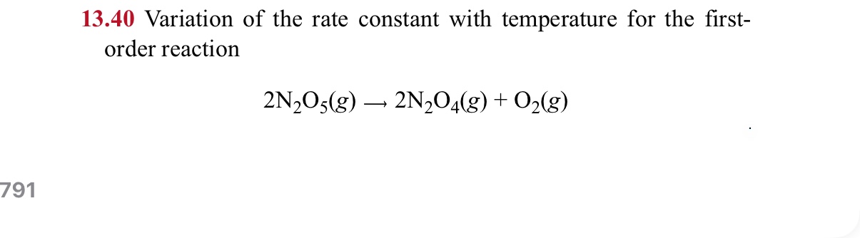 Solved 13.40 ﻿Variation of the rate constant with | Chegg.com