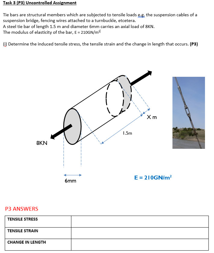 Solved Task 3 (P3) Uncontrolled Assignment Tie bars are | Chegg.com