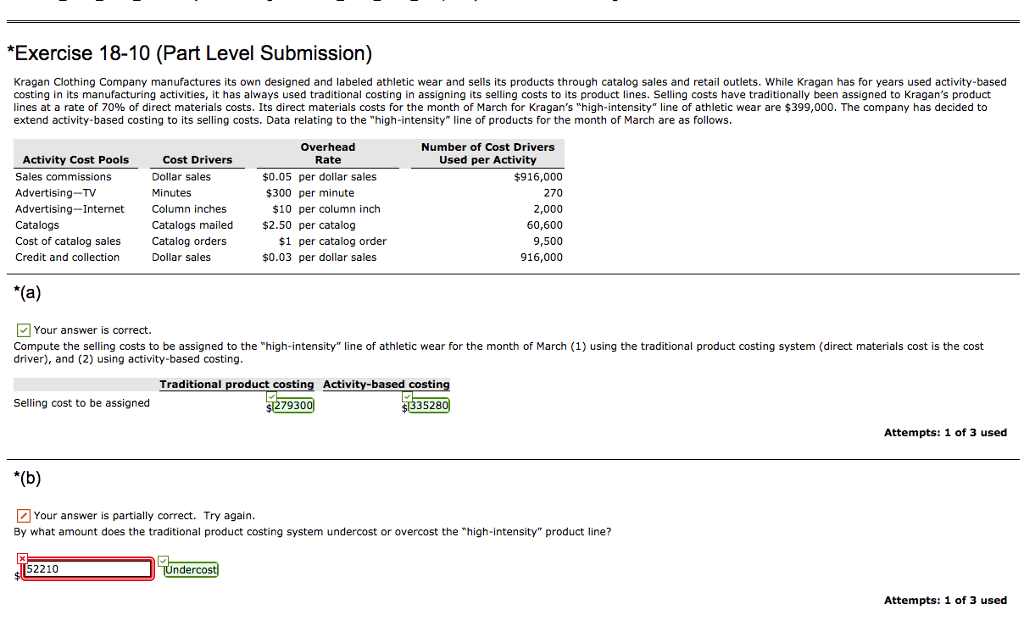 Solved "Exercise 18-10 (Part Level Submission) Kragan | Chegg.com