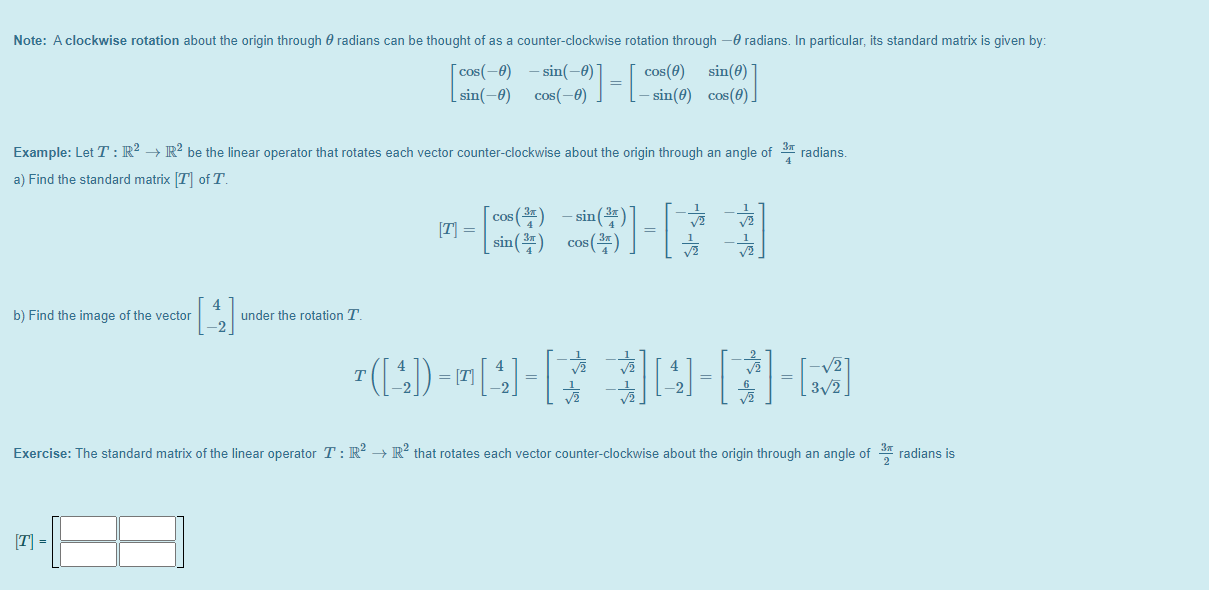 Solved Rotation Operators A linear operator that rotates | Chegg.com