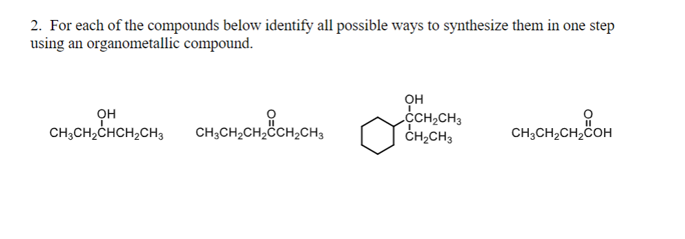 Solved 2. For each of the compounds below identify all | Chegg.com