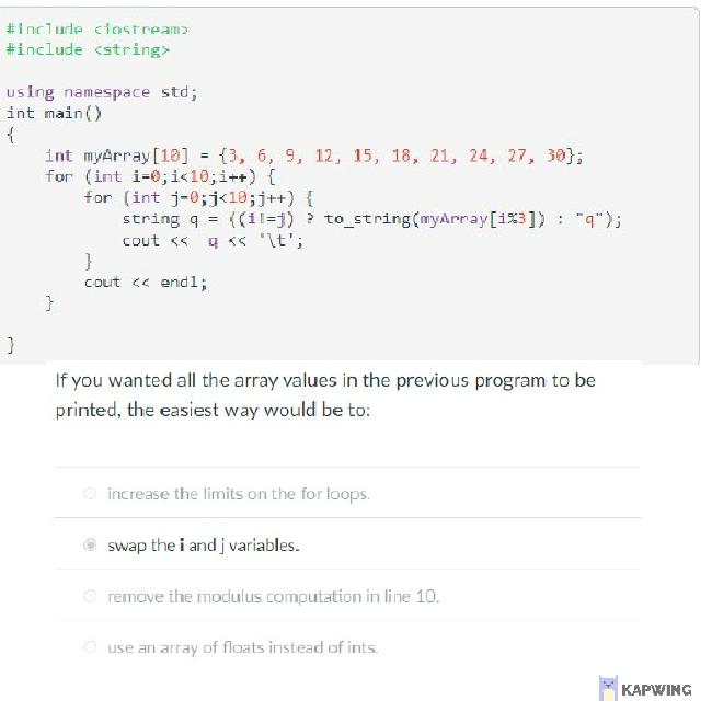 Solved #include ciostream #include using namespace std; int | Chegg.com