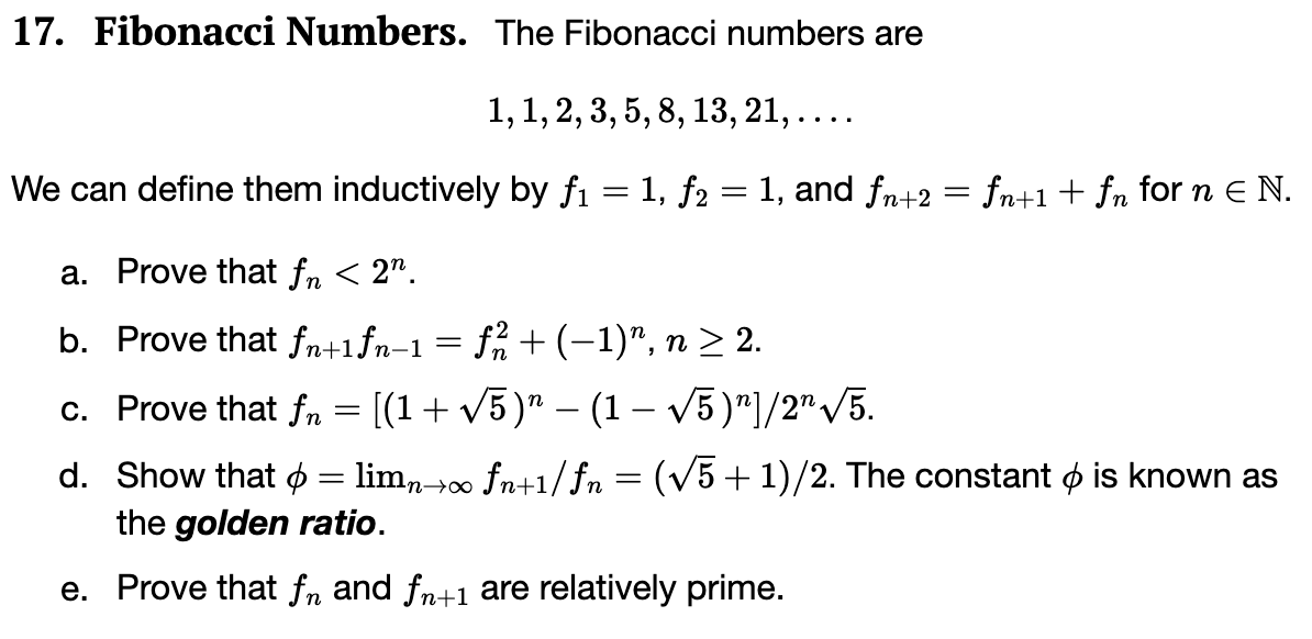 Solved 17. Fibonacci Numbers. The Fibonacci numbers are | Chegg.com