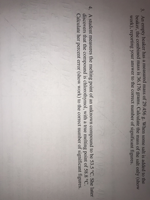 Solved An empty beaker has a measured mass of 29.456 g. When | Chegg.com