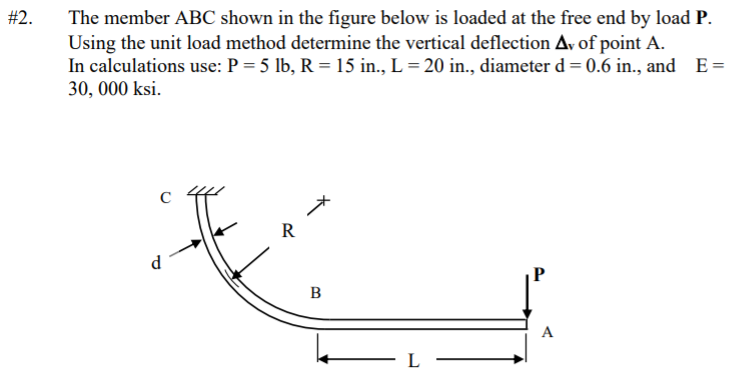 Solved #2. The member ABC shown in the figure below is | Chegg.com