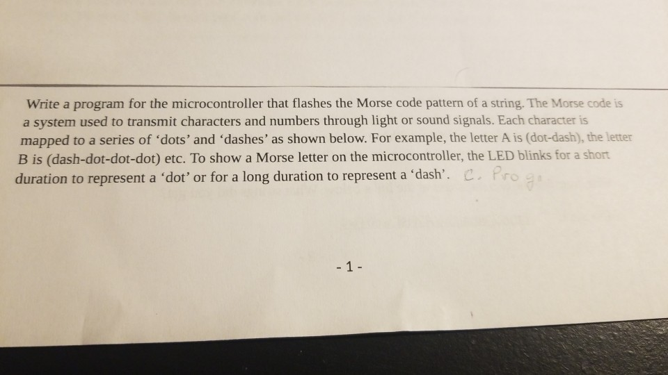 Solved Write a program for the microcontroller that flashes | Chegg.com