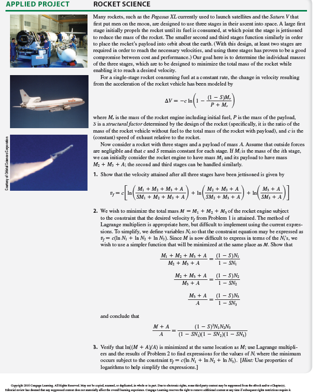 Solved APPLIED PROJECT ROCKET SCIENCE Many rockets, such as | Chegg.com