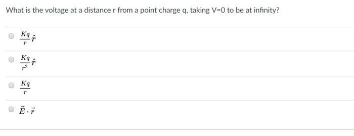 Solved What is the voltage at a distance r from a point | Chegg.com
