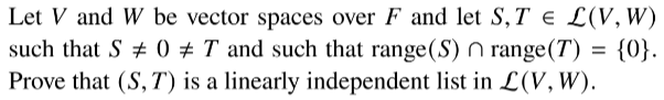 Solved Let V and W be vector spaces over F and let | Chegg.com