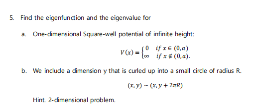 Solved Find the eigenfunction and the eigenvalue for a. | Chegg.com