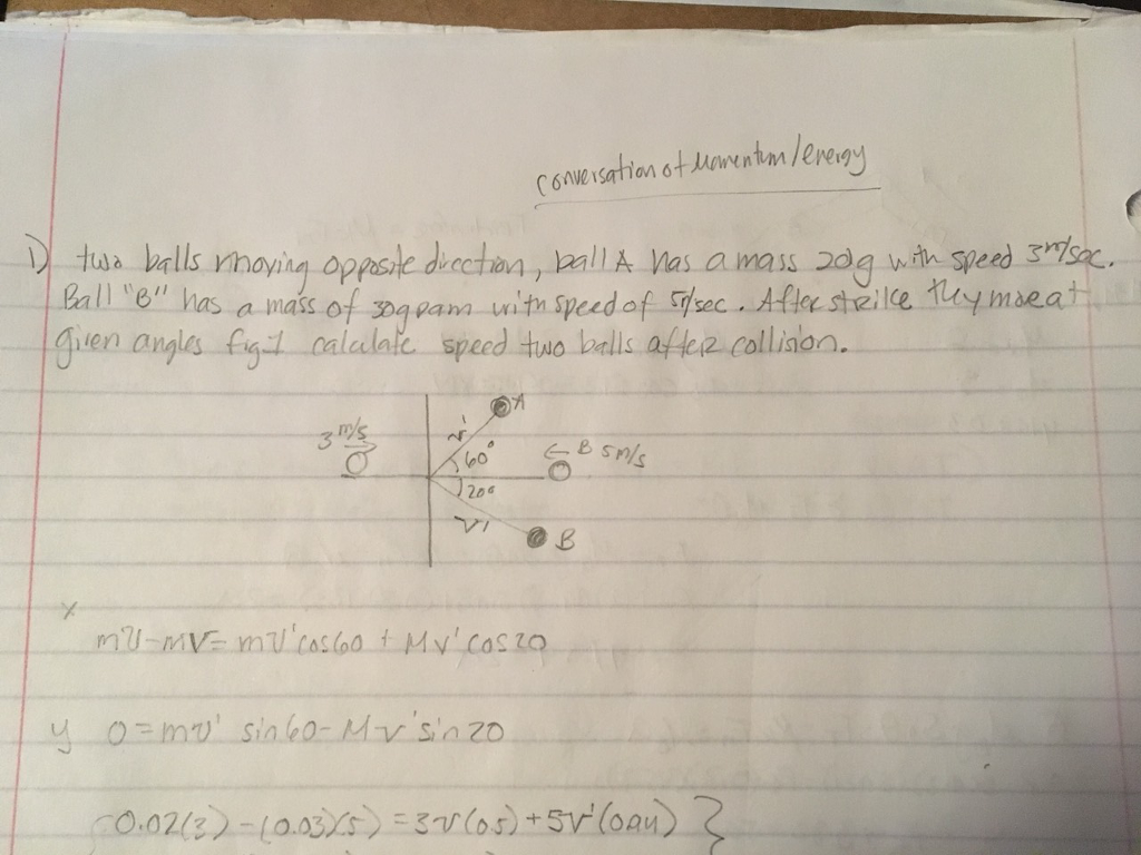 Solved Two balls moving in opposite directions, ball A has a | Chegg.com