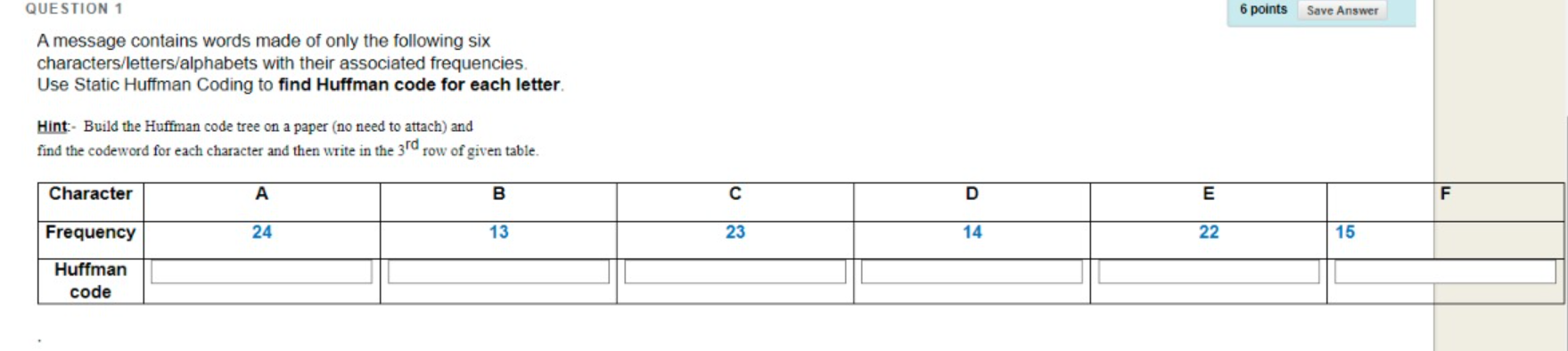 Solved QUESTION 1 A message contains words made of only the | Chegg.com