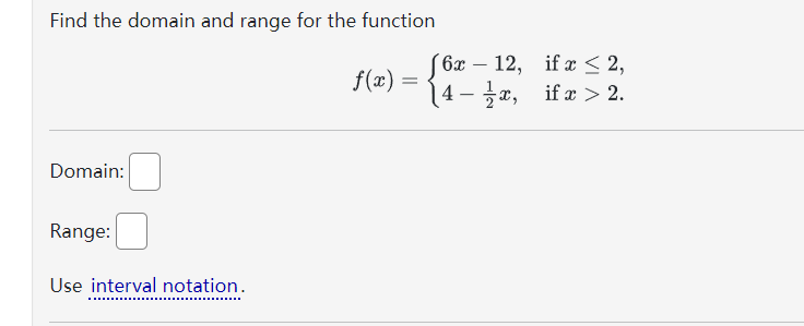 Solved Find the domain and range for the function | Chegg.com