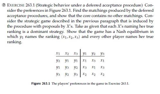 ? EXERCISE 263.1 (Strategic behavior under a deferred | Chegg.com