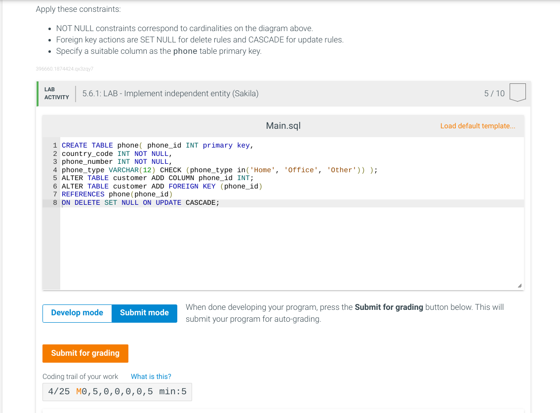 Solved 5.6 LAB - Implement independent entity (Sakila) | Chegg.com Solved 5.6 LAB - Implement independent entity (Sakila) | Chegg.com
