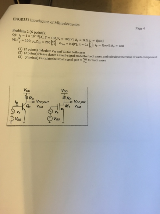 Solved ENGR353 Introduction of Microelectronics Problem 2 (6 | Chegg.com