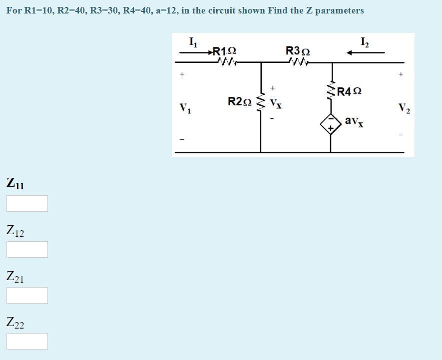 Solved For R1=10, R2=40, R3=30, R4=40, a=12, in the circuit | Chegg.com
