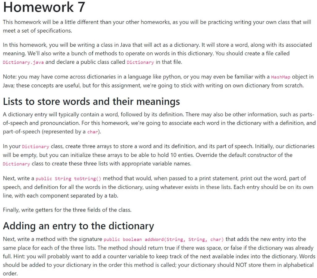 Solved Homework 7 This homework will be a little different | Chegg.com