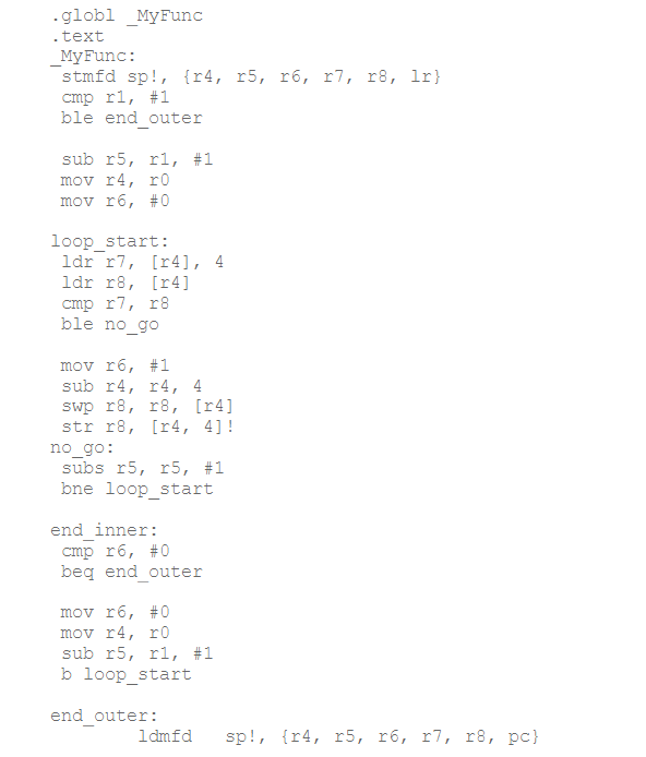 Consider the following ARM assembly code | Chegg.com