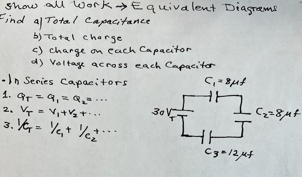 Solved Show all Work →E quivalent Diagrams Find a)Total | Chegg.com