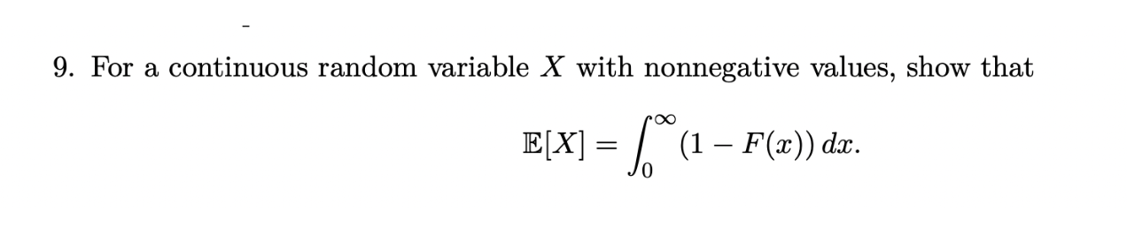 Solved 9. For a continuous random variable X with | Chegg.com