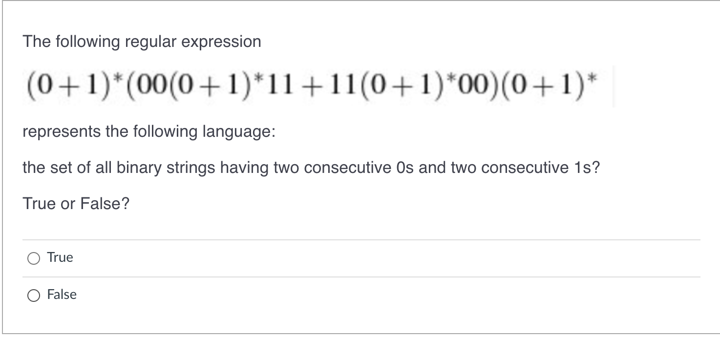 Solved The following regular expression | Chegg.com