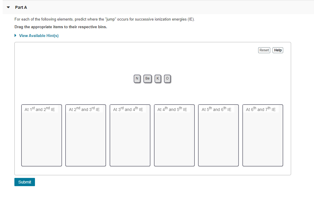 Solved Part A For each of the following elements, predict | Chegg.com