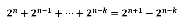 Solved 2n+2n−1+⋯+2n−k=2n+1−2n−k | Chegg.com