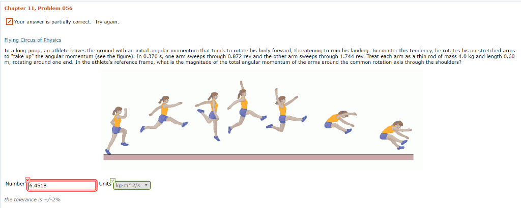 Solved In a long jump, an athlete leaves the ground with an | Chegg.com